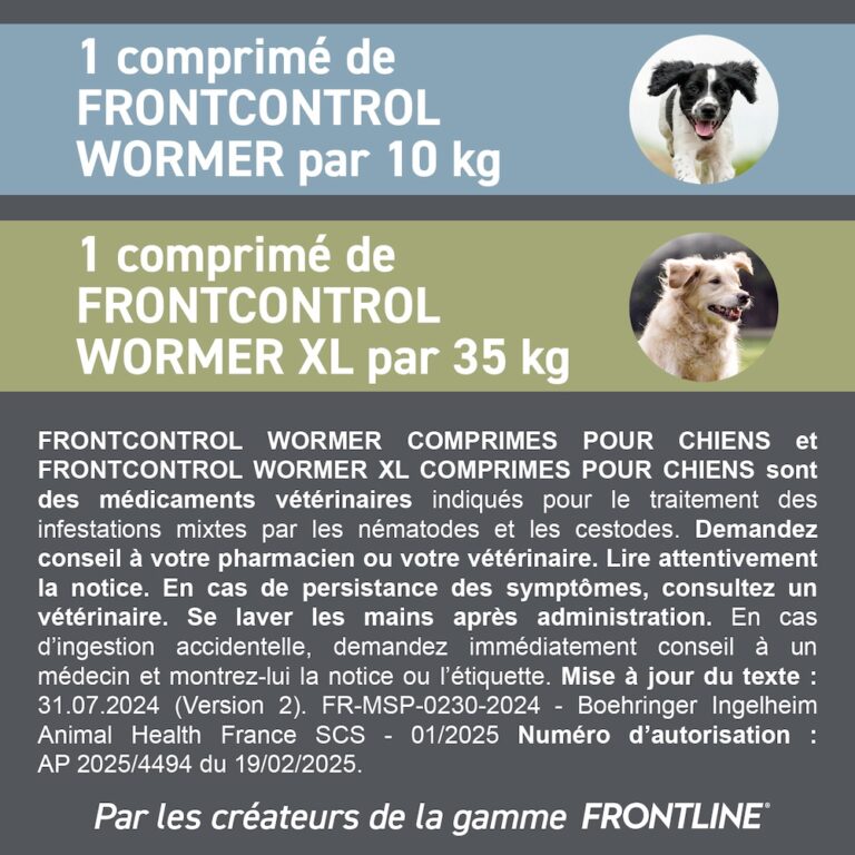 Froncontrol ( Veloxa XL ) - Vermifuge chien de 17,5kg à 70 kg 2 cp ...